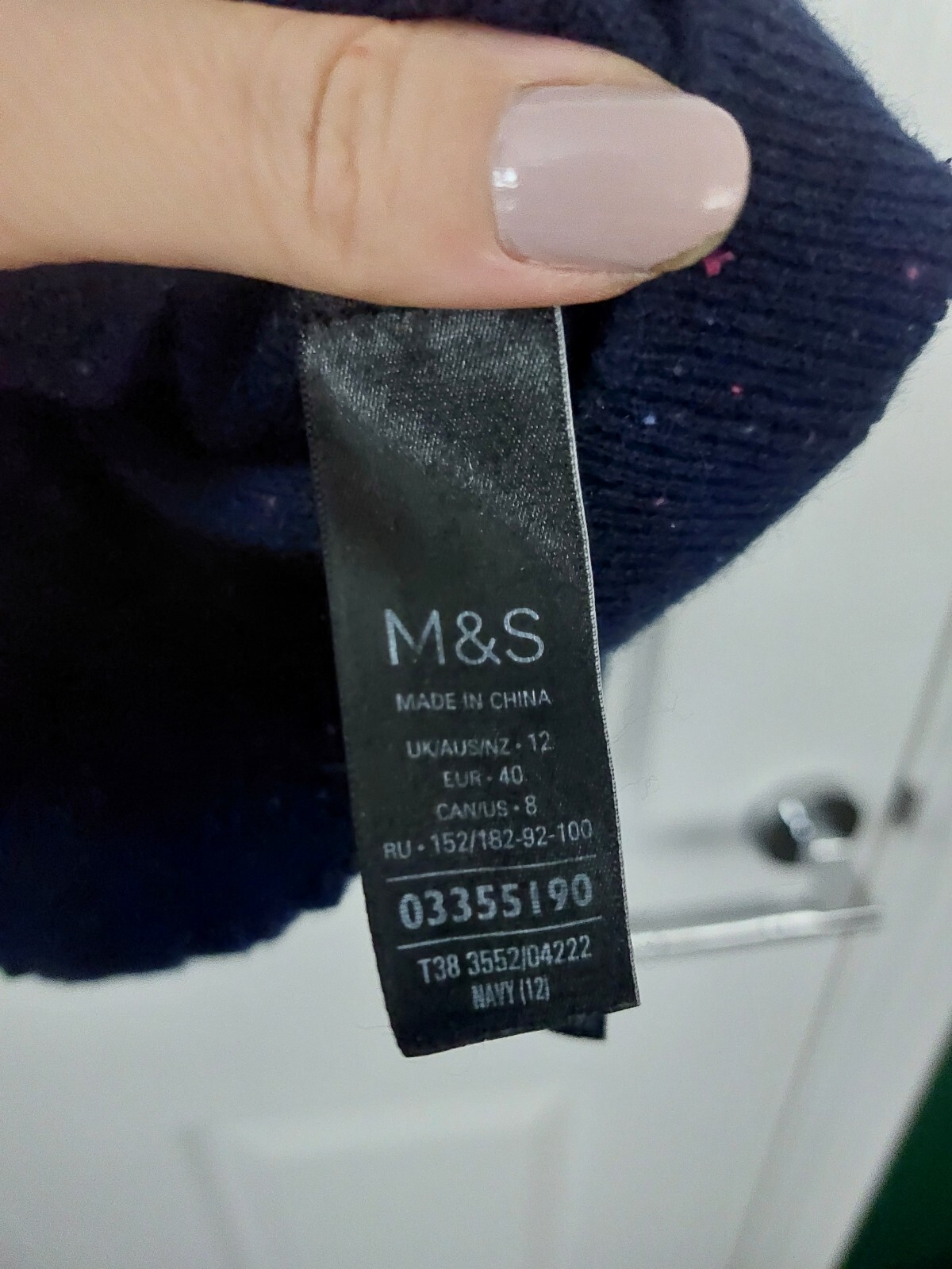 M&S Autograph 100% Cashmere Navy Blue Speckled Sweate… - Gem