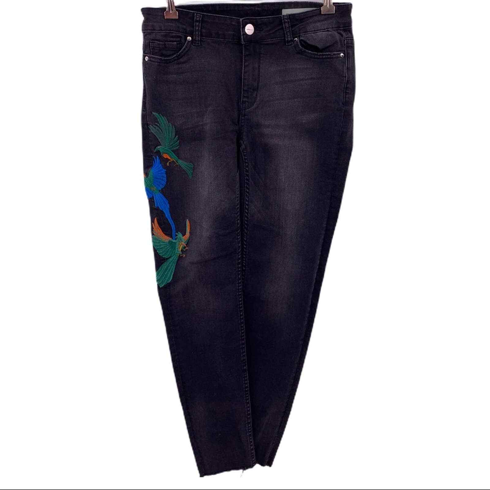 Renuar black Jeans parrot appliqué - Gem