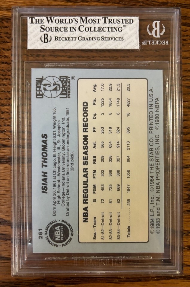 1984-85 Star ISIAH THOMAS Rookie #261 Pistons RC BGS 7.5 | eBay