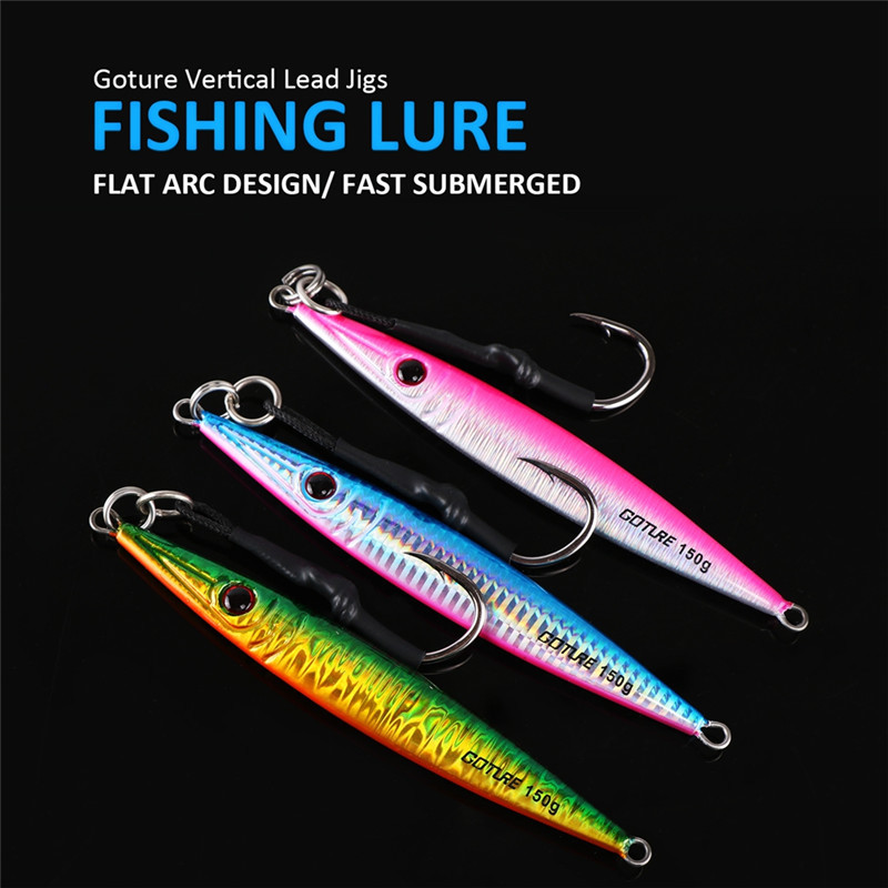 3pcs/lot Vertical Jigging Fishing Lure 80-300g Saltwater Big Game Lead ...