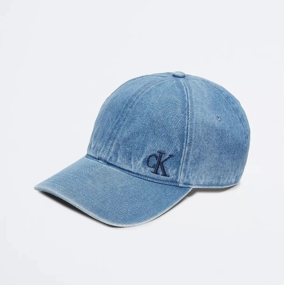 NWT Calvin Klein Men's Embroidered CK Logo Baseball Hat Denim Monogram ...