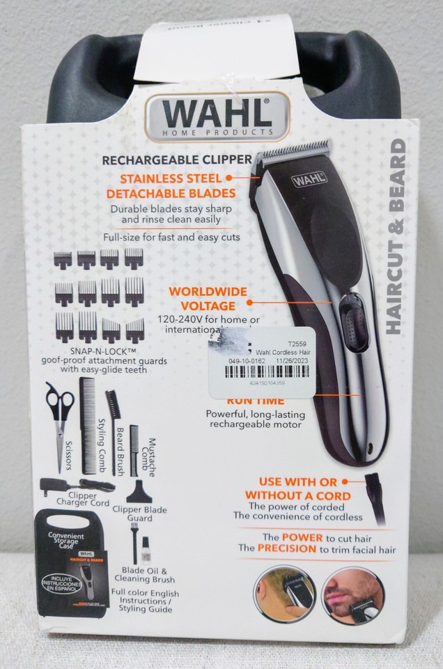 Wahl Haircut & Beard Cord+Cordless Hair Clipper 22 PC Haircut Kit | eBay