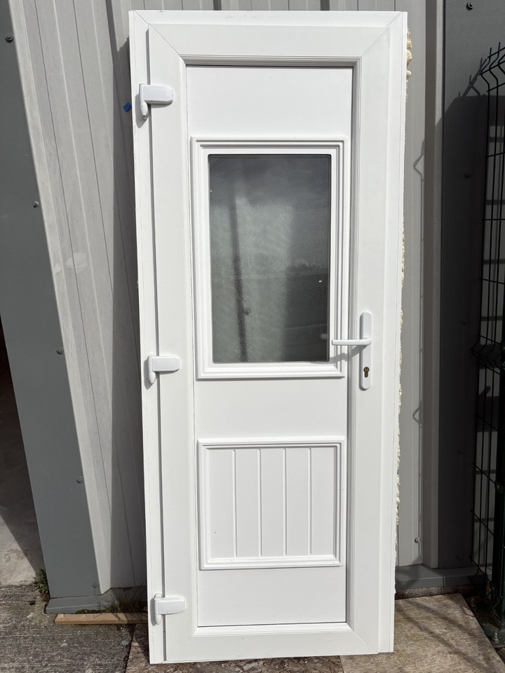 White UPVC Door with frame Rehau profile front door / back door | eBay UK