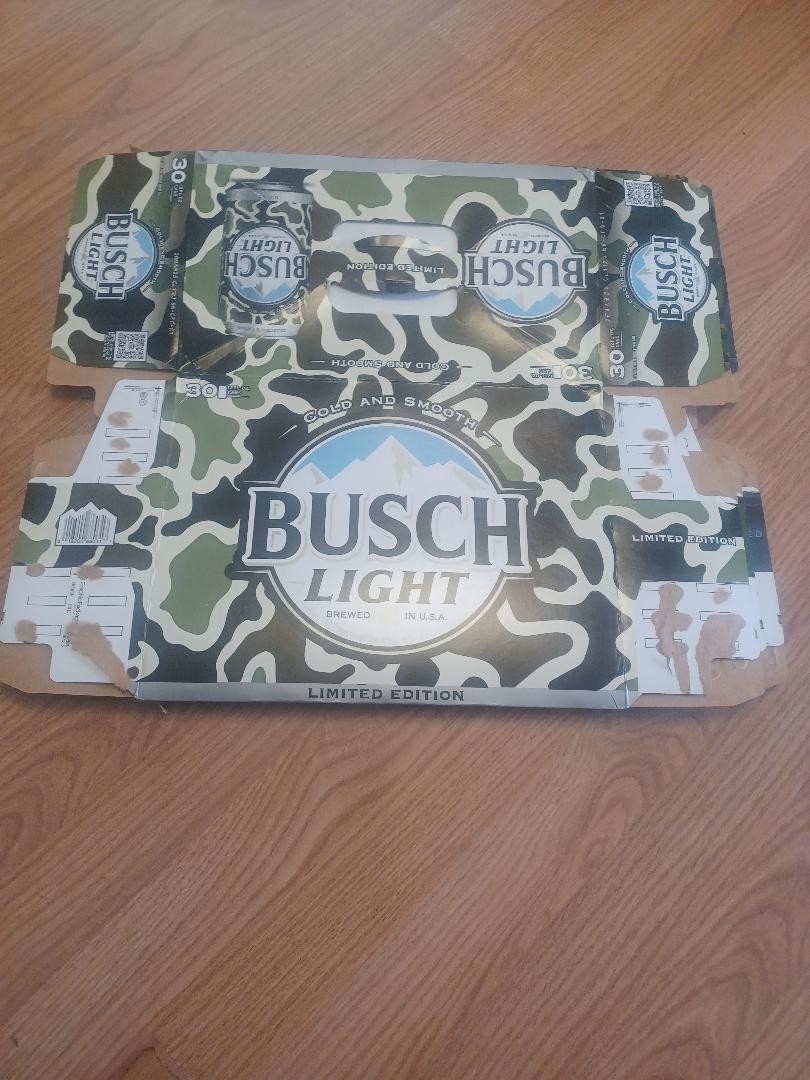 Lot of 7 Different Busch Light Empty Collectible Beer Can Box Cases Man ...