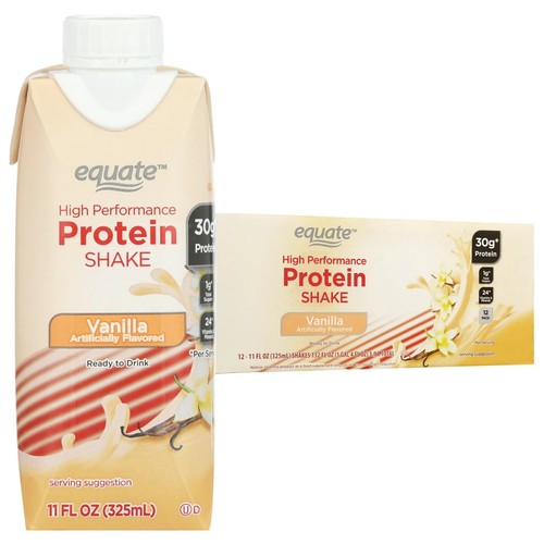 Equate High Performance Protein Shake Vanilla 11 Fl Oz 12 Ct Gluten ...