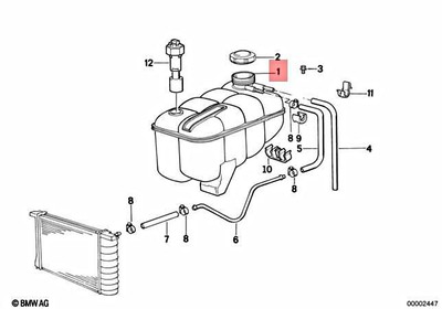 Genuine BMW E30 E36 Z3 Cabrio Coupe Coolant Expansion Tank OEM ...