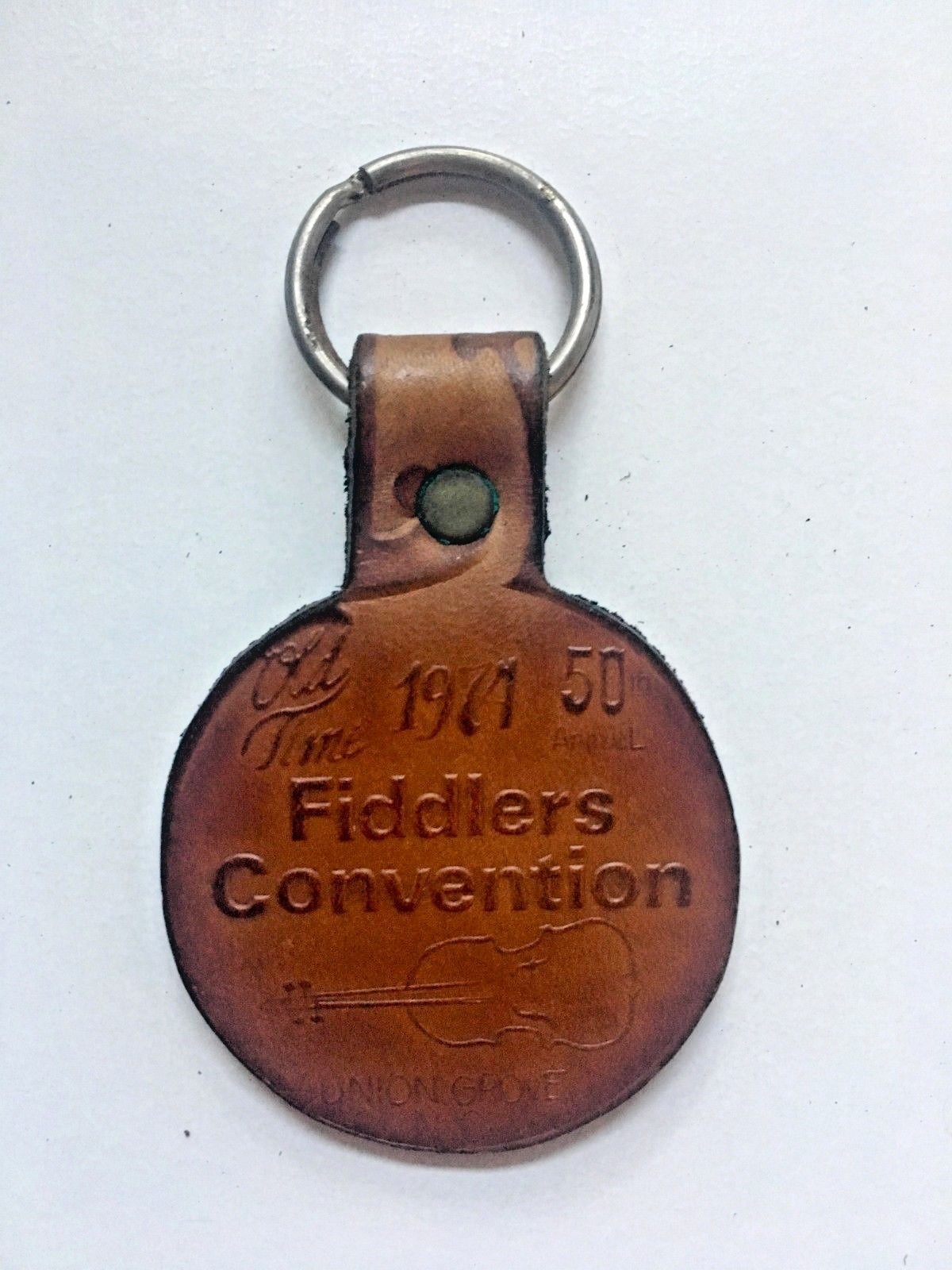 Vintage VTG Genuine Stamped Leather Keychain 50th Annual Fiddlers ...