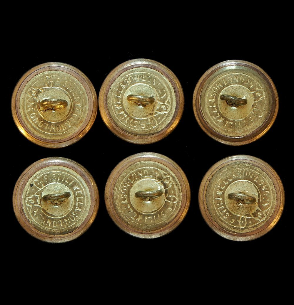 Set of 6 Royal Army Ordnance Corps Officers Fine Quality Burnished Gilt ...