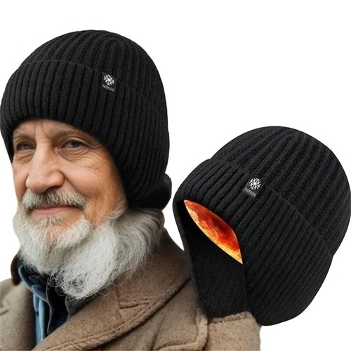 Winter Warm Men Beanie Hat Knit Work Hat With Ear Flaps Outdoor Sport ...