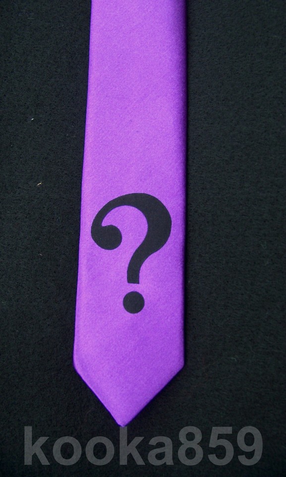 RIDDLER inspired COSTUME TIE 2" QUESTION MARK SYMBOL Arkham Cosplay ...