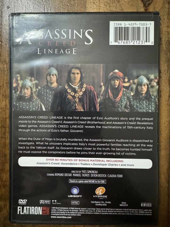 Assassins Creed: Lineage (DVD, 2011) Ubisoft 767685212370| eBay