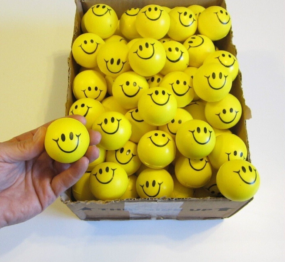 Stress Reliever Smiley / Smiley Cute Face Squeeze Sponge 12 Balls Kids ...