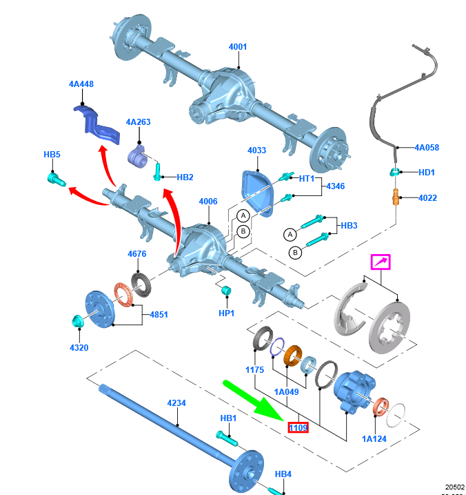FORD TRANSIT MK4 Rear Axle Wheel Hub BK3W-1109-JE 2229572 NEW GENUINE ...
