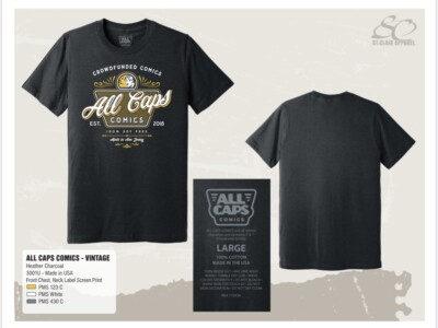 ALL CAPS COMICS VINTAGE Style T-Shirt! BLACK! Awesome! | eBay