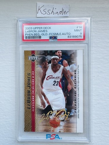Rookie Auto LeBron 2003 UD Gold Phenomenal Beginning #14 Facsimile /100 ...