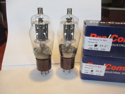 PAIR (2) JAN-CRC RCA 807 RCA Brown Base Power Tube Matched - TV-7 ...