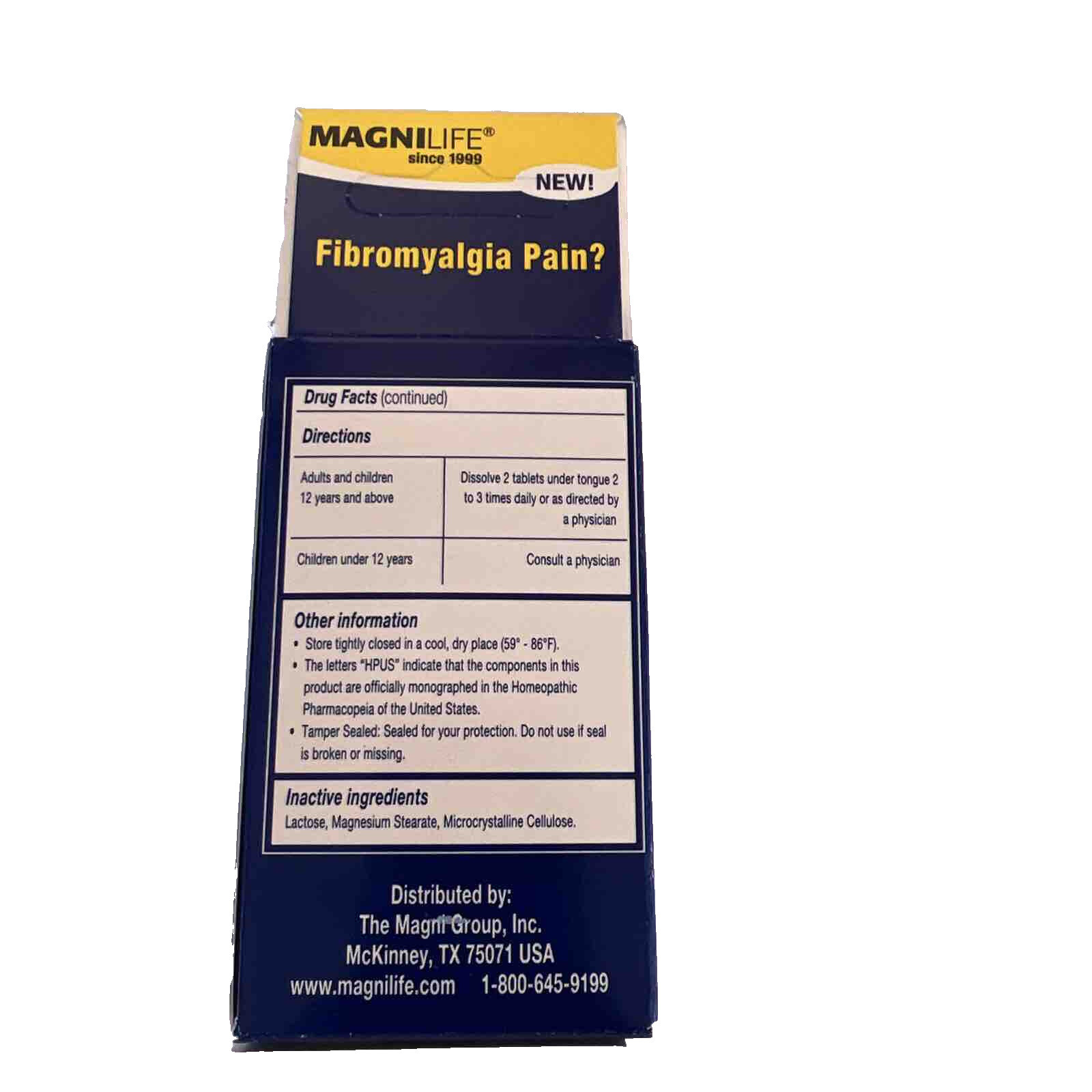 MagniLife Pain Fibromyalgia Relief 125 Tablets Homeopathic Ship for ...