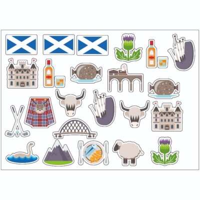 Scotland Haggis Sticker Sheet Decal Scotish Wall Self Adhesive Vinyl A4 ...