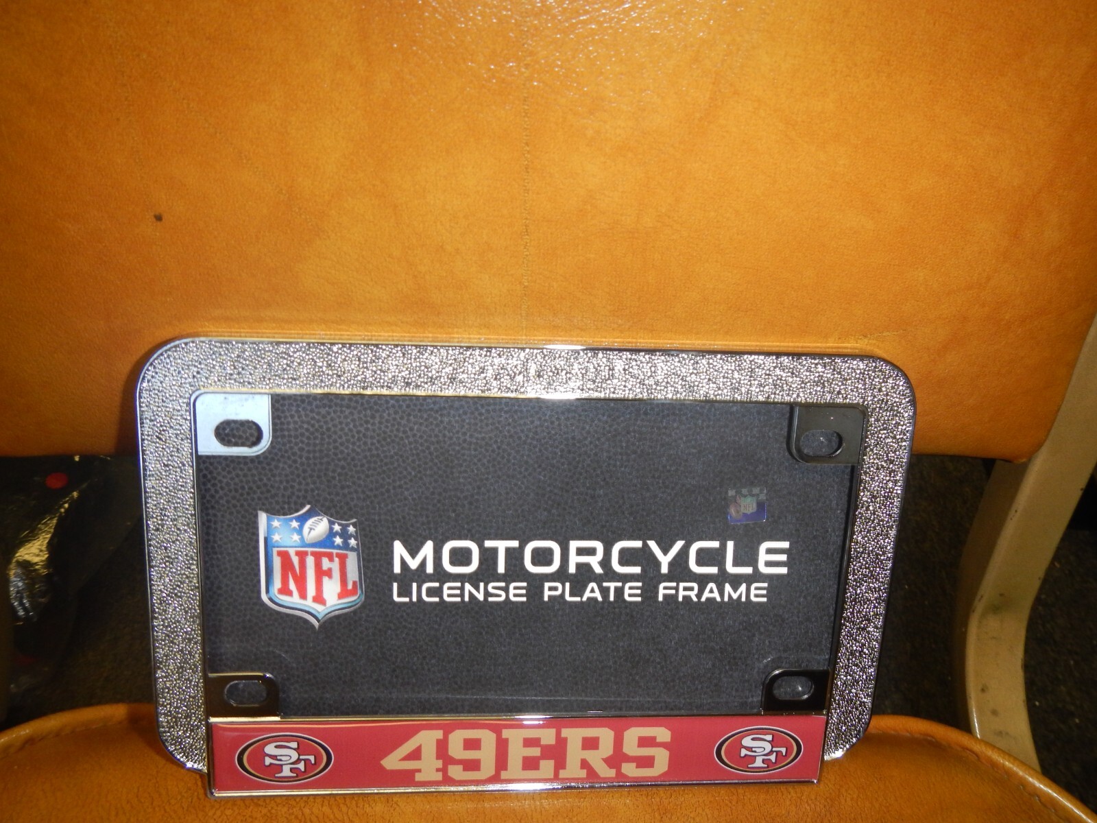 SF 49ERS MOTORCYCLE SILVER TOPS AND 2 SIDES OF LICENSE FRAME ( US M/C ...
