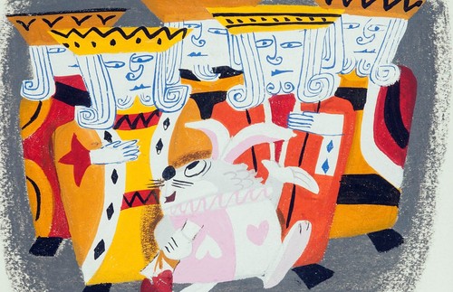 Mary Blair Disney Alice in Wonderland King White Rabbit Poster | eBay