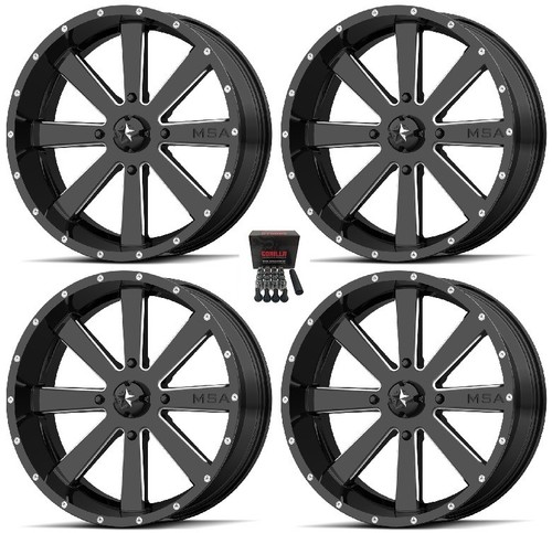 MSA M34 Flash ATV Wheels/Rims Milled 24" Sportsman 550 850 1000 | eBay