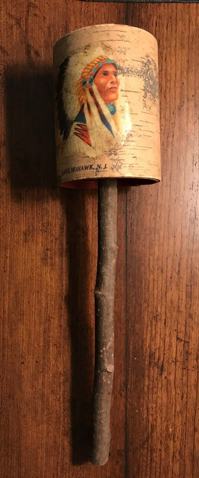 Vintage Rare Souvenir of Lake Mohawk Sparta NJ Native American Rattle ...