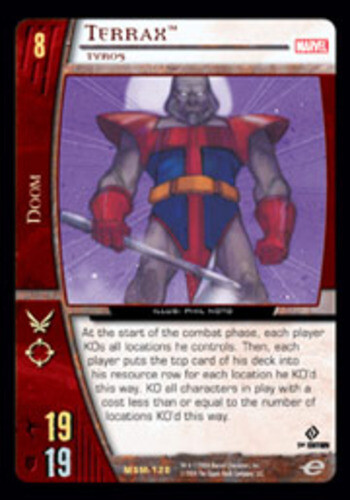 VS System: Terrax, Tyros [Played] Marvel Web of Spider-man TCG CCG ...