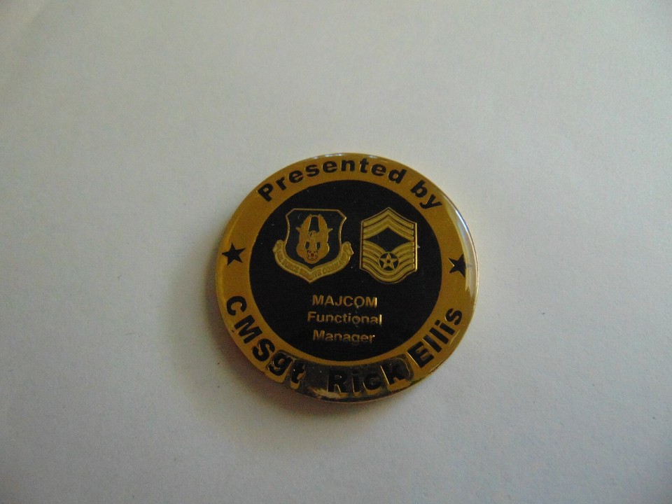 CHALLENGE COIN MAJCOM FUNCTIONAL MANAGER SMSGT RICK ELLIS AEROSPACE ...