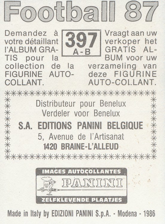 397 KESTERLOOT PASCAL DE WILDE BELGIQUE RC.HARELBEKE STICKER FOOTBALL ...