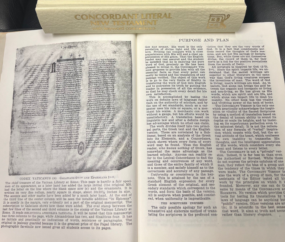 🍎🍎SACRED SCRIPTURES CONCORDANT NEW TESTAMENT BIBLE+GREEK TEXT NT ...