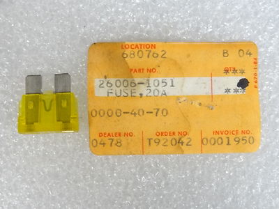 Kawasaki NOS NEW 26006-1051 Blade Fuse 20A JH JT KL KAF KLF KLX ZX ...