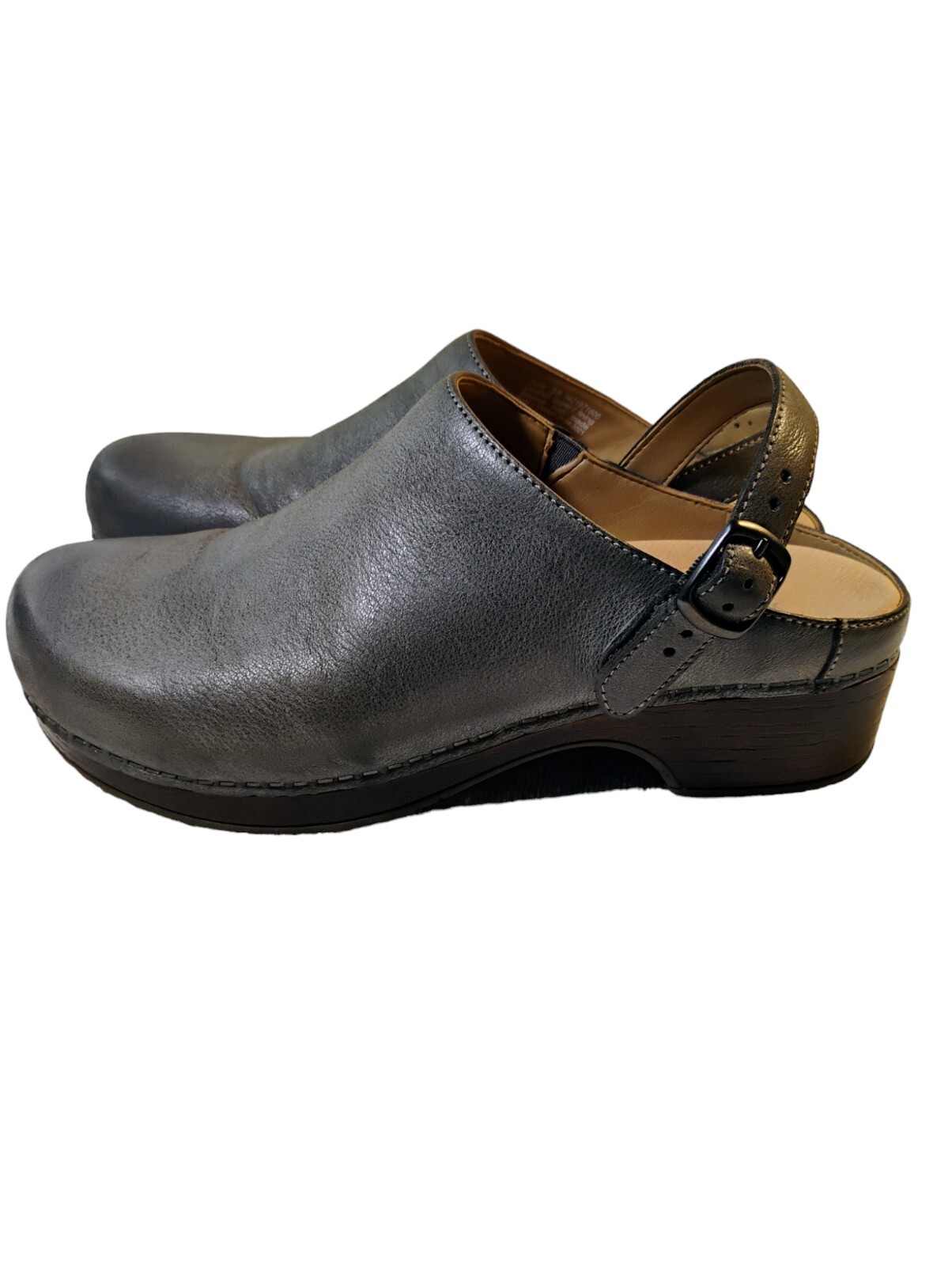 Dansko Gray Mushroom Berry Milled Burnished Strap Clog Size 39 EU 8.5-9 ...