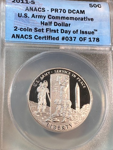 2011-S US Army Half Dollar ANACS PR70 DCAM Best Price on Ebay* CHRC | eBay