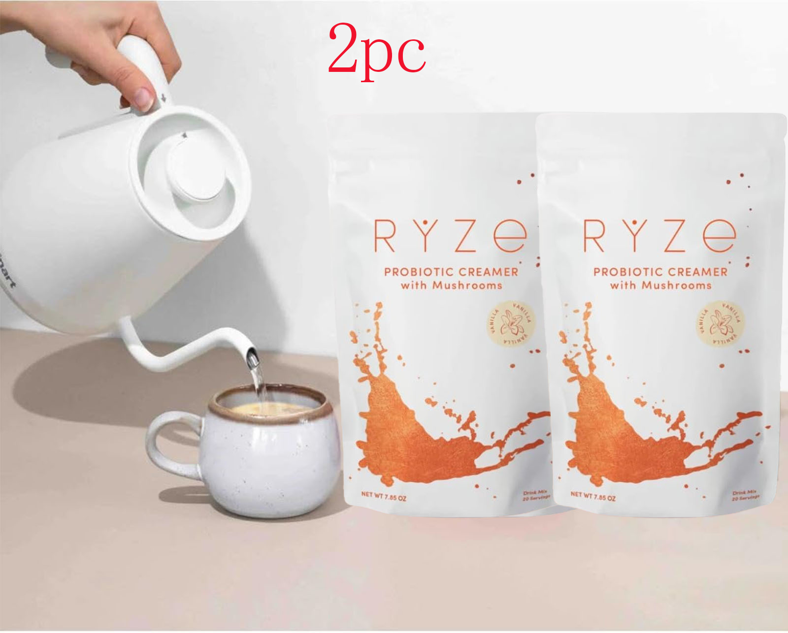 1-5 pack Ryze Creamer Mushrooms & Probiotics W/ 1-5 RYZE Spoon FREE ...