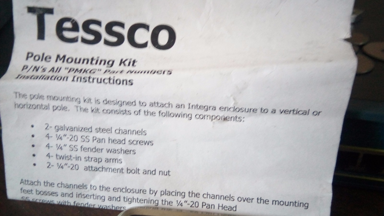 3" Pole Mount Kit for TerraWave (Tessco) 10" Wide Polycarbonate ...