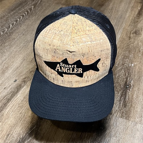 Fishing Bait Tackle Shop Snapback Hat Cork Brown Black Trucker Mesh ...