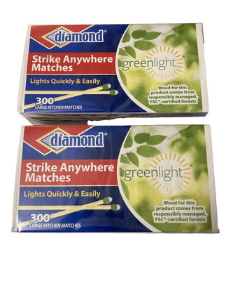 Diamond Strike Anywhere Matches 4 inch Long Kitchen Fireplace 2 Pack ...