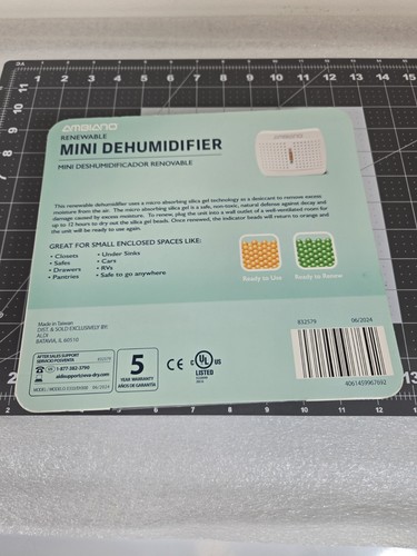 Ambiano Home Renewable Mini Dehumidifier Closet, Safes, Under Sinks, RV ...