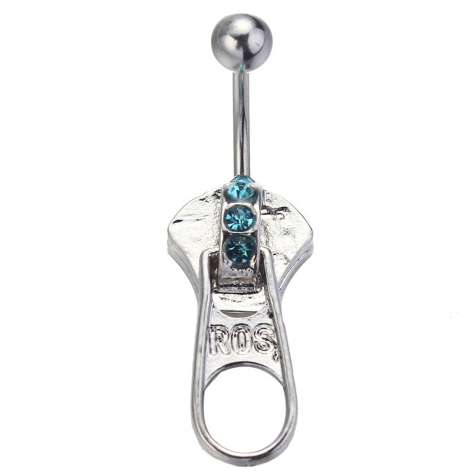 3Pcs Zipper Belly Button Studs Navels Piercing Body Decoration | eBay ...