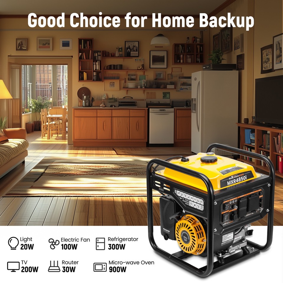 4850W Peak 3500W Rated Portable Generator with Low Oil Alert Parallel ...