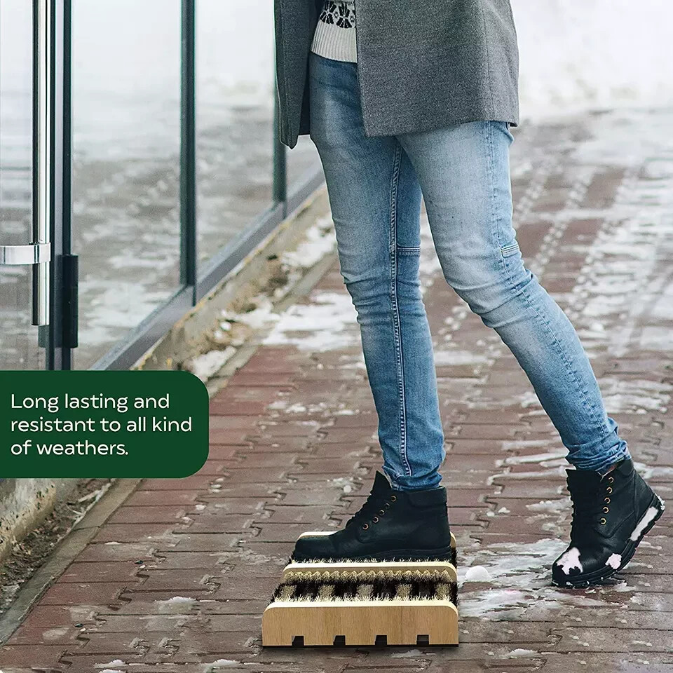 SCRUBIT Boot Scraper Brush – Flat Door Scrubber Mat - All Weather Shoes ...