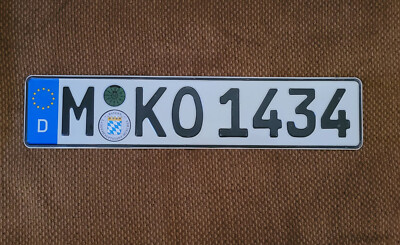 REAL GERMAN LICENSE PLATE AUTO NUMBER CAR TAG BMW MERCEDES MUNICH ...