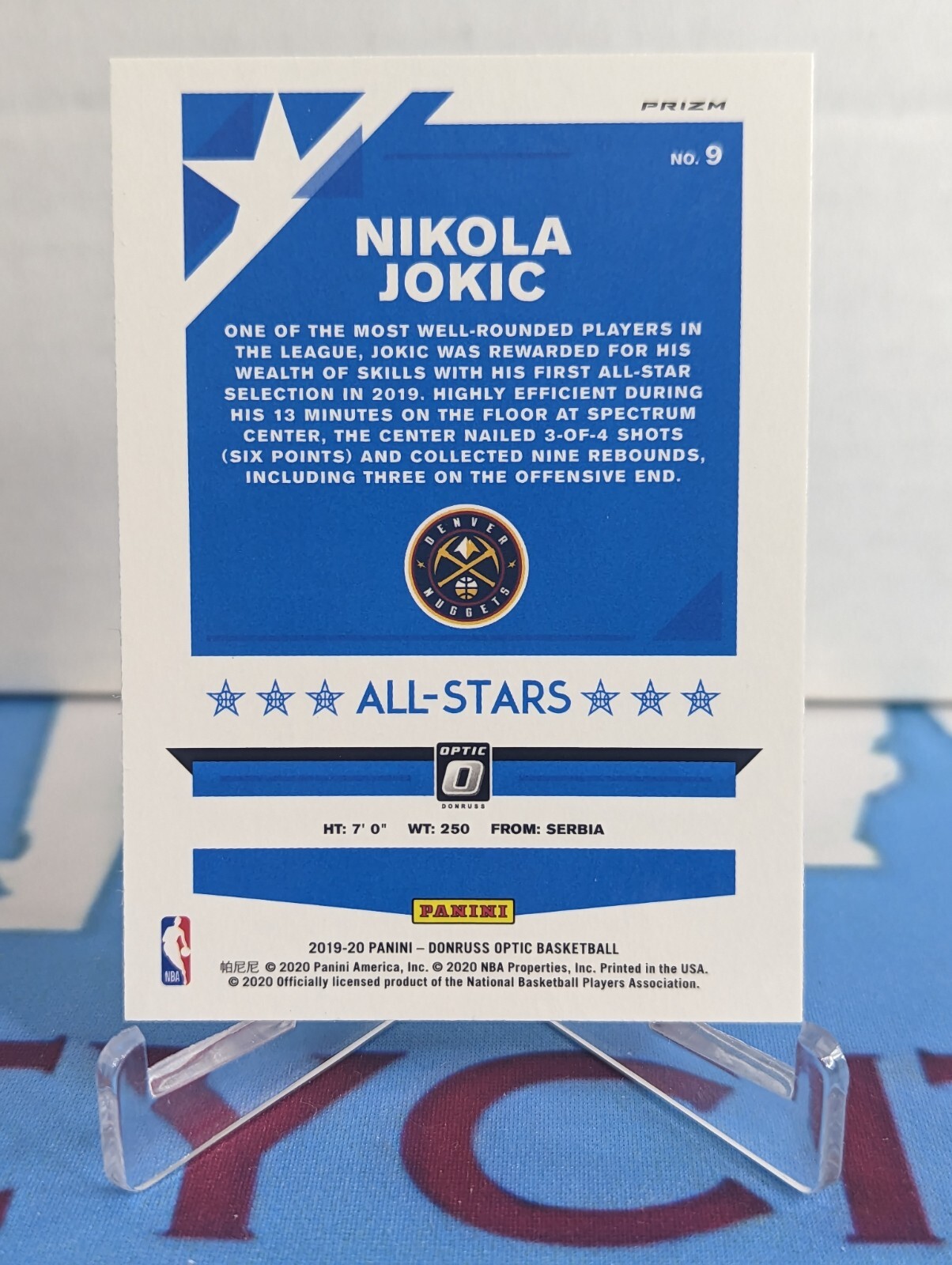 2019-20 Panini Donruss Optic Nikola Jokic Holo Silver All-Stars Nuggets ...