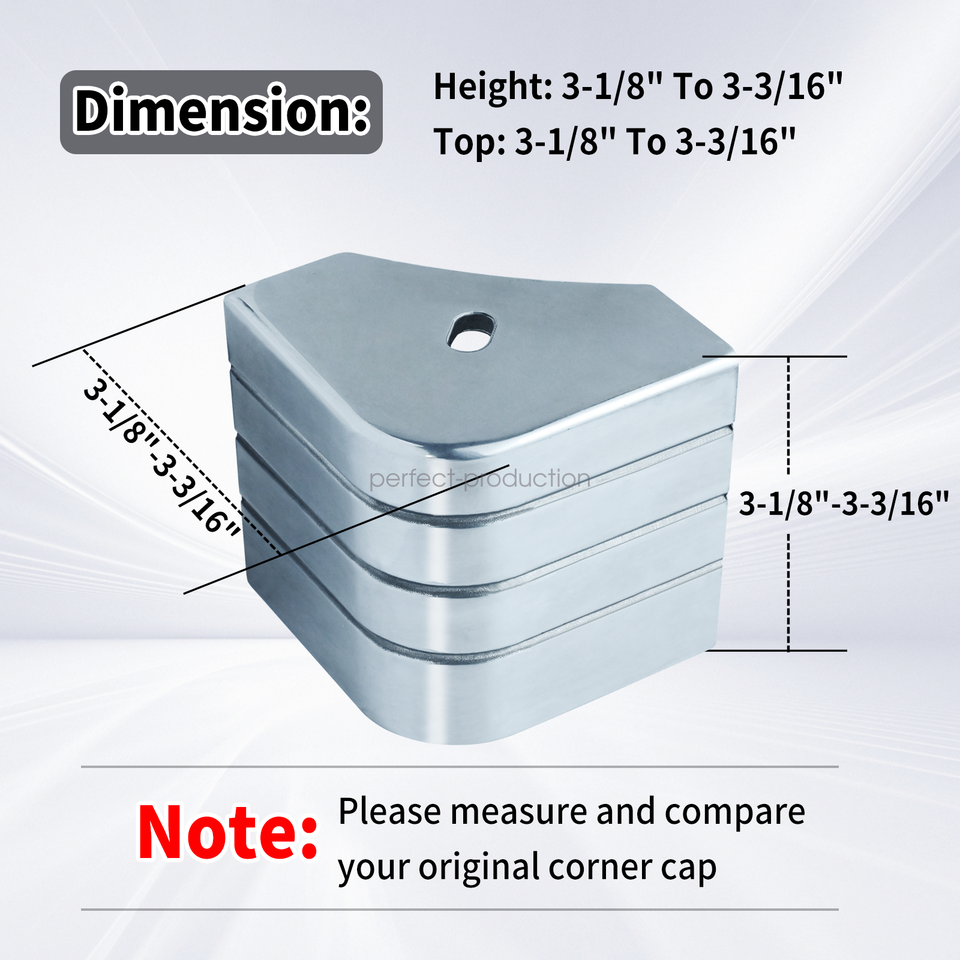 2pcs Aluminum Boat Deck Corner Pack of Pontoon Corner Cap For 90 ...