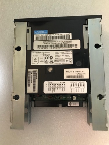 IBM 59P6670 STD2401LW DDS-4 4mm 20/40gb 68-Pin SCSI Tape Drive 5.25 ...