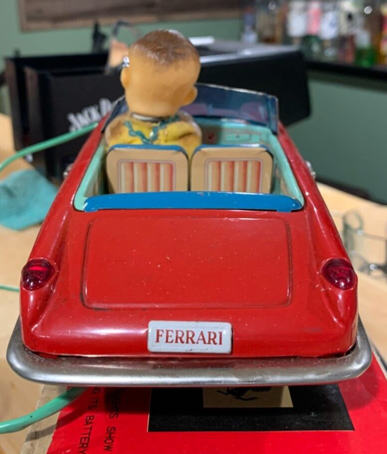 Rare Red 1960's Bandai Battery Op. Tin Ferrari Super America ...
