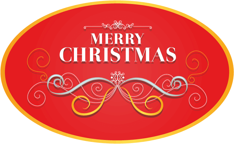 Merry Christmas Red And Yellow Pattern Oval Car Bumper Sticker Decal | eBay