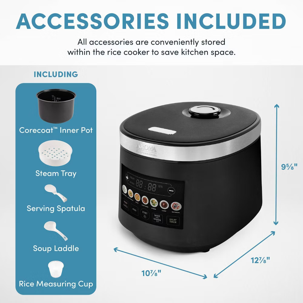 Aroma 20 Cup Digital Rice Cooker Black | eBay