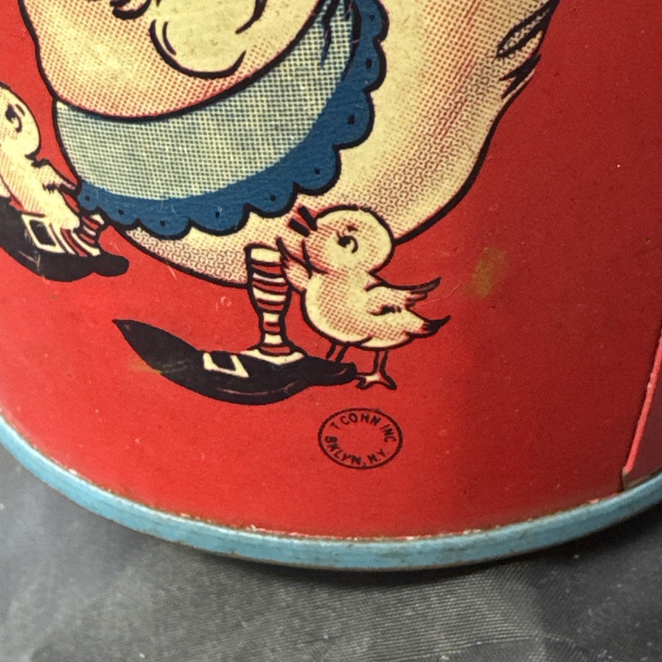 Vintage T. Cohn Tin Sand Pail Litho Graphics Animals Blowing Bubbles w ...