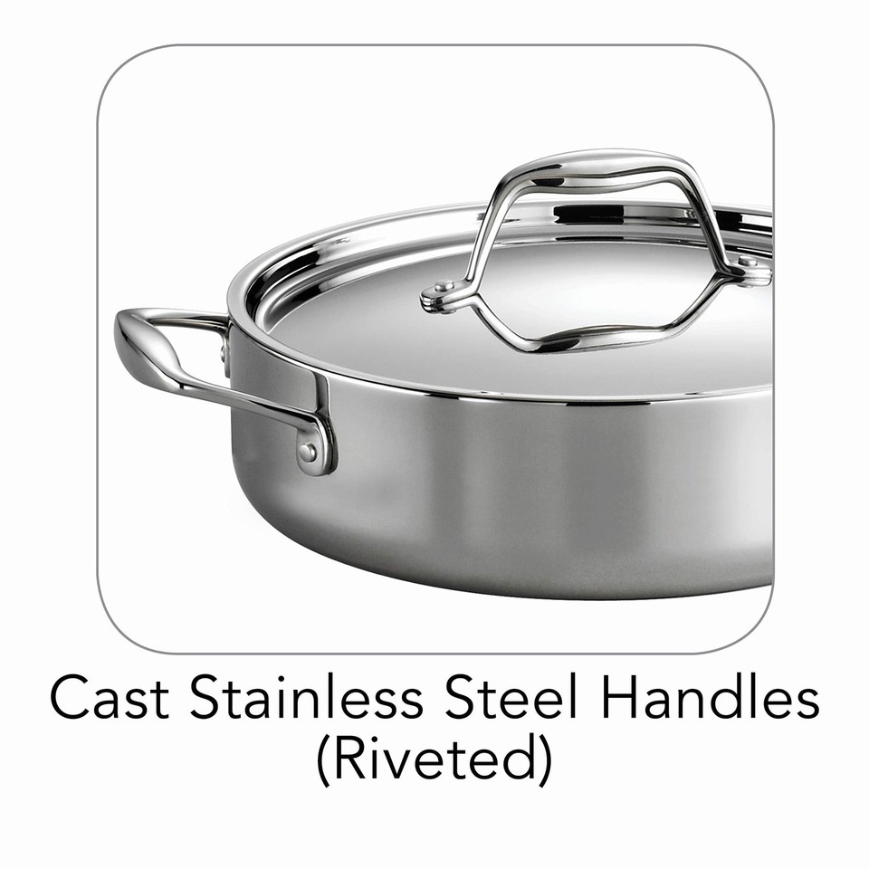 Signature Tri-Ply Clad Stainless Steel 6-Quart Braiser Pan with Lid ...